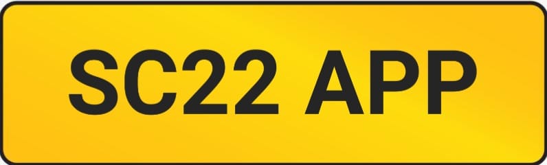 'Scrap' Registration SC22 APP – Secure Plates LDN